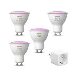 Philips Hue White & Color Ambiance GU10 Bluetooth 4er-Set + Smart Plug