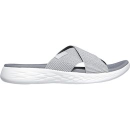 Skechers® O-T-G WOMAN SANDALS Zehentrenner, Stretch Fit, Schlupf, für Damen, silber, 41