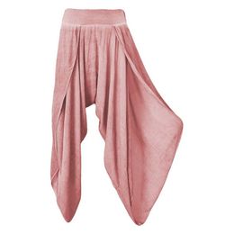 Aurela Damenmode Haremshose Luftige Damen Hosen Sommerhosen mit Beinschlitzen super leichtes Sommergewebe