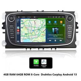 GABITECH 7 zoll Android 13 Autoradio GPS Navi Android für Ford Focus II Transit Einbau-Navigationsgerät (S-Max