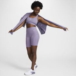 Nike Universa Bike-Shorts mit Taschen, mittlerem Halt und hohem Bund für Damen (ca. 20,5 cm) - Lila