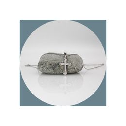 ELLAWIL Kette mit Anhänger Silberkette mit Kreuz Anhänger Kreuzanhänger mit Strasssteinen (Kettenlänge 50 cm