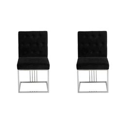 JVmoebel Stuhl Lehnstuhl Designer 2x Stühle Esszimmer Möbel Essstühle Edelstahlstuhl (2 St)