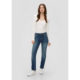 QS Stoffhose Jeans Catie / Slim Fit / Mid Rise / Slim Leg Ziernaht