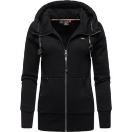 Ragwear Sweatjacke Neska Zip sportlicher Damen Hoodie mit Kapuze, schwarz