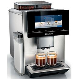 Siemens Kaffeevollautomat EQ900 TQ907D03, 2 Bohnenbehälter, automatische Bohnenanpassung, extra leise, silberfarben