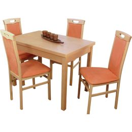 HOFMANN LIVING AND MORE Essgruppe 5tlg. Tischgruppe, (Spar-Set, 5-tlg., 5tlg. Tischgruppe), Stühle montiert, grün