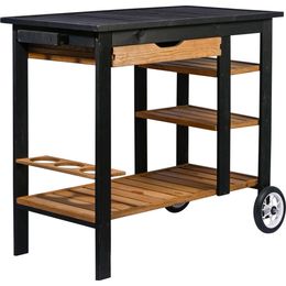 Dobar Garten Servierwagen Beistelltisch Serviertisch Trolley