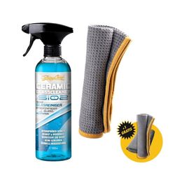 CERAMIC GLASSCLEANER - NANO SIO2 GLASREINIGER 500ML + WAFFLE TOWEL SET