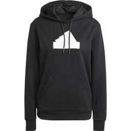 Adidas Hoodie, Logo-Print, Tunnelzug, für Damen, schwarz, XL