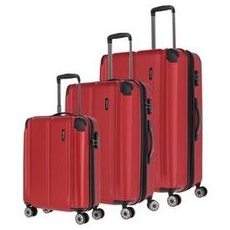 Travelite City Trolley Set 3-teilig L/M/S erweiterbar 4 Rollen - Rot