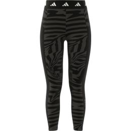 Adidas Sport-Tights, Kompressionspassform, Animalprint, für Damen, schwarz, XS