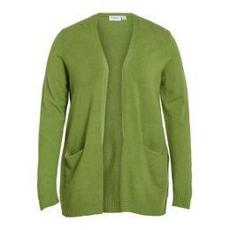EVOKED VILA Strickjacke, Curve-Style, Fronttaschen, für Damen, grün, 52