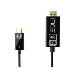 Inca USB-C auf HDMI Kabel 1,8 m (4K@60Hz) Konverterkabel Adapterkabel Schwarz