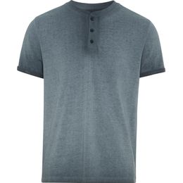 Globetrotter T-Shirt, Henley-Ausschnitt, für Herren, grau, S