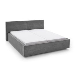 Meise Möbel Meise Möbel Magnum Polsterbett Holzfuß schwarz 180x200 cm Grau