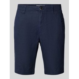 Bruun & Stengade Regular Fit Leinenshorts mit Gesäßtaschen Modell 'ABEL'