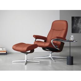 stressless® Relaxsessel Consul, mit Cross Base, Größe S, M & L, Holzakzent Braun, rot