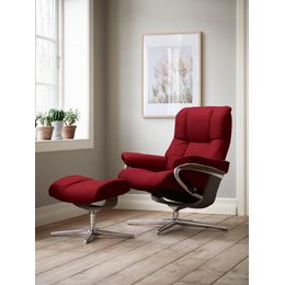 stressless® Relaxsessel Mayfair, mit Cross Base, Größe S, M & L, Holzakzent Wenge, rot