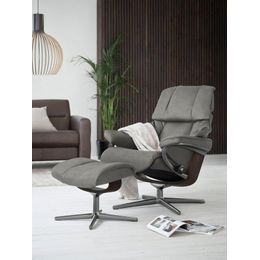 stressless® Relaxsessel Reno, mit Cross Base, Größe S, M & L, Holzakzent Wenge, grau