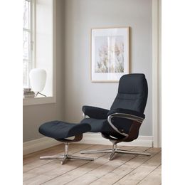 stressless® Relaxsessel Sunrise, mit Cross Base, Größe S, M & L, Holzakzent Braun, blau