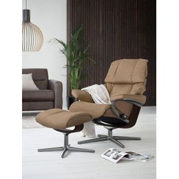 stressless® Relaxsessel Reno, mit Cross Base, Größe S, M & L, Holzakzent Braun, braun