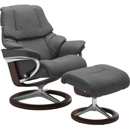 stressless® Relaxsessel Reno, mit Signature Base, Größe S, M & L, Gestell Braun, grau