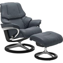 stressless® Relaxsessel Reno, mit Signature Base, Größe S, M & L, Gestell Schwarz, blau