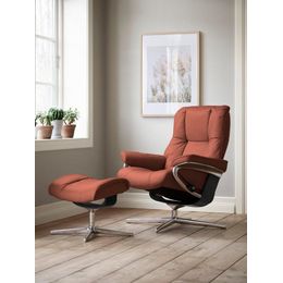 stressless® Relaxsessel Mayfair, mit Cross Base, Größe S, M & L, Holzakzent Schwarz, rot