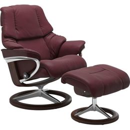 stressless® Relaxsessel Reno, mit Signature Base, Größe S, M & L, Gestell Braun, rot