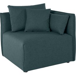 Andas Sofa-Eckelement Nöre, Modul - zum Zusammenstellen; in vielen Bezugsqualitäten und Farben, blau
