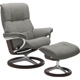 stressless® Relaxsessel Mayfair (Set, Relaxsessel mit Hocker), mit Hocker, mit Signature Base, Größe S, M & L, Gestell Wenge, grau