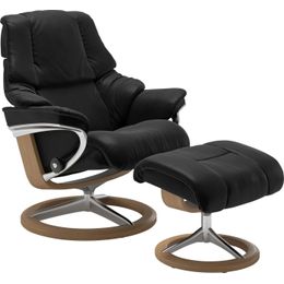 stressless® Relaxsessel Reno, mit Signature Base, Größe S, M & L, Gestell Eiche, schwarz