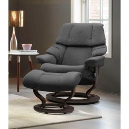 stressless® Relaxsessel Reno, mit Classic Base, Größe S, M & L, Gestell Wenge, grau