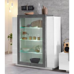 Inosign Vitrine Coro Höhe 126 cm, grau|weiß