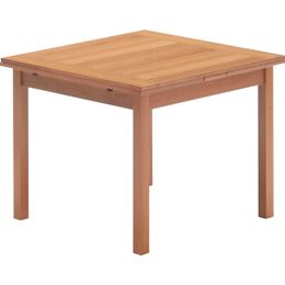 Hammel Furniture Esstisch Basic Dinex, schnell innenliegende Einlegeplatten ausziehbar, Furnier / Massivholz, in zwei Breiten, stabiler dänische Design Tisch, braun