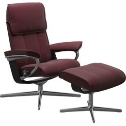 stressless® Relaxsessel Admiral, mit Cross Base, Größe M & L, Holzakzent Schwarz, rot