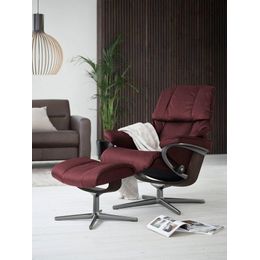 stressless® Relaxsessel Reno, mit Cross Base, Größe S, M & L, Holzakzent Wenge, rot