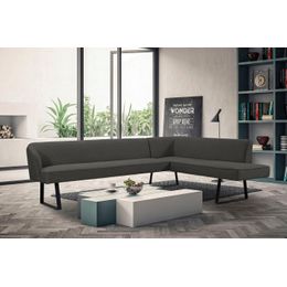 exxpo - sofa fashion Eckbank Americano, mit Keder und Metallfüßen, Bezug in verschiedenen Qualitäten, grau