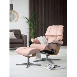 stressless® Relaxsessel Reno, mit Cross Base, Größe S, M & L, Holzakzent Eiche, rosa