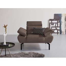 Places of Style Sessel Trapino Luxus, wahlweise mit Rückenverstellung, Luxus-Microfaser in Lederoptik, braun