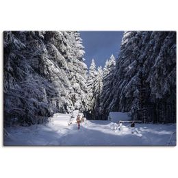 Artland Leinwandbild Winter im Thüringer Wald II, Waldbilder (1 St), auf Keilrahmen gespannt, blau