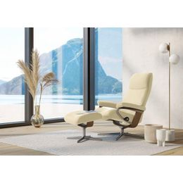stressless® Relaxsessel View, mit Cross Base, Größe S, M & L, Holzakzent Eiche, beige