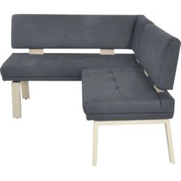 K+w Komfort & Wohnen K+W Komfort & Wohnen Eckbankgruppe Santos I, (Set), rechts/links Schenkel 157cm, zwei 4 Holzstühle und Tisch 90x90cm, blau