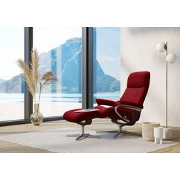 stressless® Relaxsessel View, mit Cross Base, Größe S, M & L, Holzakzent Braun, rot