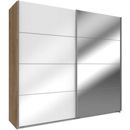 wimex Schwebetürenschrank Easy mit Glas und Spiegel, beige|weiß