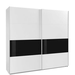 wimex Schwebetürenschrank Bramfeld mit Glaselementen und zusätzlichen Einlegeböden, schwarz|weiß