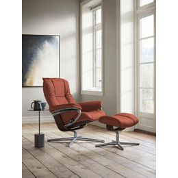 stressless® Relaxsessel Mayfair, mit Cross Base, Größe S, M & L, Holzakzent Braun, rot