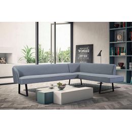exxpo - sofa fashion Eckbank Americano, mit Keder und Metallfüßen, Bezug in verschiedenen Qualitäten, silberfarben