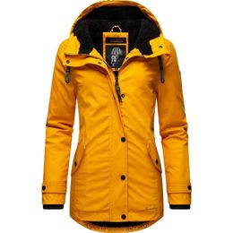 Navahoo Regenjacke Lindraa stylische wasserdichte Outdoorjacke mit Teddyfell, gelb